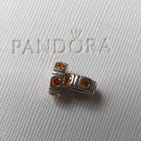 Pandora | Jewelry | 2 Pandora Vintage Stirling Silver Orange Cz Trinity ...